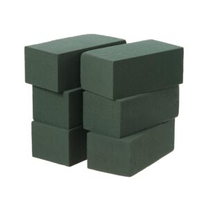 crafare 6x3x2.5 inch wet floral foam blocks rectangle small size foam bricks for fresh artificial flower arrangements wedding centerpiece party home decoration pack of 6 green