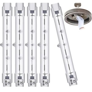 vinaco r7s bulb 78mm 150w, 5 pack r7s 150w 120v bulb warm white, r7s halogen bulb dimmable j type linear double ended with r7s base, r7s 78mm t3 150w for work, security, landscape light,floor lamp