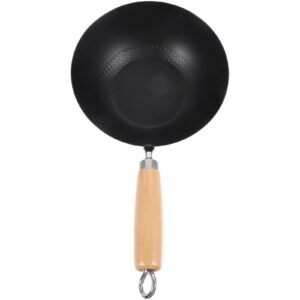 pretyzoom wok pan wrought iron wok pan stir fry pan flat bottom chinese pow wok japanese cookware nonstick single person wok for kitchen