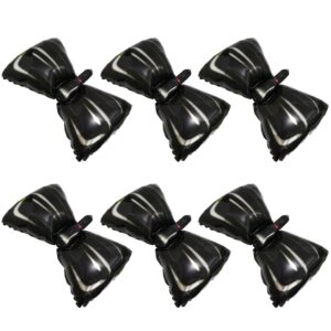 big black bow tie balloon bowtie balloon father's day balloon mouse balloon, 6 pack bow balloon bowknot foil balloons mouse party decoration for birthday wedding bridal baby shower gender reveal