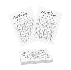 uhadre find the guest bingo bridal shower game-set of 30, minimalist bridal shower cards, wedding party game cards for guests, bridal shower ideas-hlyx09