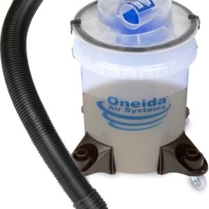 Oneida Dust Deputy Low-Pro Deluxe Lid Dust Separator Kit With See-Through 5 Gallon Clear Bucket & Casters For Wet/Dry Vacuums - Made In USA