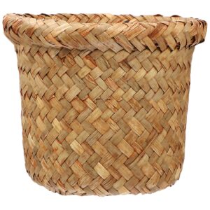 pretyzoom wicker trash can rattan waste basket small round seagrass garbage can rubbish basket bin for home bathroom bedroom kitchen office