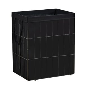 mxfurhawa laundry hamper, 21 gal (95.4l) laundry basket, collapsible clothes hamper, removable and washable liner, metal wire frame,clothes basket for bedroom bathroom (black(black))