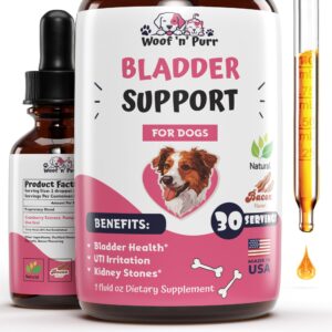 bladder control for dogs | dog bladder supplement - supports healthy kidney & urinary tract - dog uti treatment - dog bladder control - bladder support for dogs - dog uti supplement - 1oz