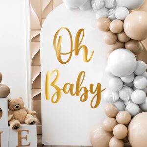 oh baby decal sign for backdrop gold large baby in bloom baby shower decorations neutral gender reveal decor with transfer paper