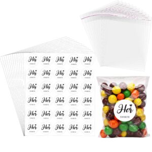 aiomob 100 set his her favorite stickers candy bags wedding favor stickers 4x6 inches self sealing cellophane bags for wedding favor labels guest welcome bag stuffers bulk