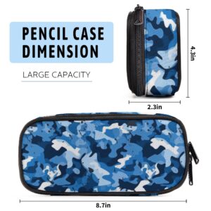 Scovotec Camo Pencil Case, Large Capacity Pen Pencil Case for Boys Girls Teen, Kids 3 Compartments Multifunction Pencil Box with Zipper Organizer, Pencil Pouch for School Students