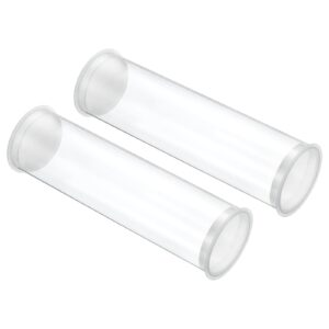 patikil 5.9"l x 1.7"dia clear storage tubes, 2pcs pc plastic transparent hollow round rigid tube with cap for beads bath salt container wedding party favors