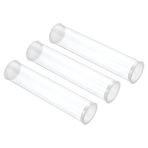 patikil 7.9"l x 1.7"dia clear storage tubes, 3pcs pc plastic transparent hollow round rigid tube with cap for beads bath salt container wedding party favors