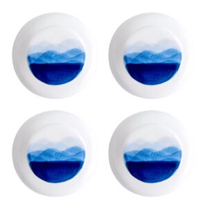 wodlo towel hooks - pack of 4, hand-painted blue, round shape, adhesive backing, suitable for coats, hats, and robes