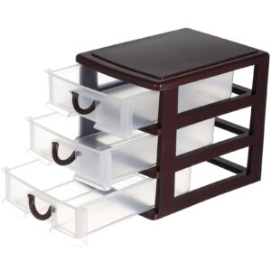 cabilock 3 tier plastic storage drawer units home office storage box small plastic storage drawers desktop case organizer cosmetic makeup container