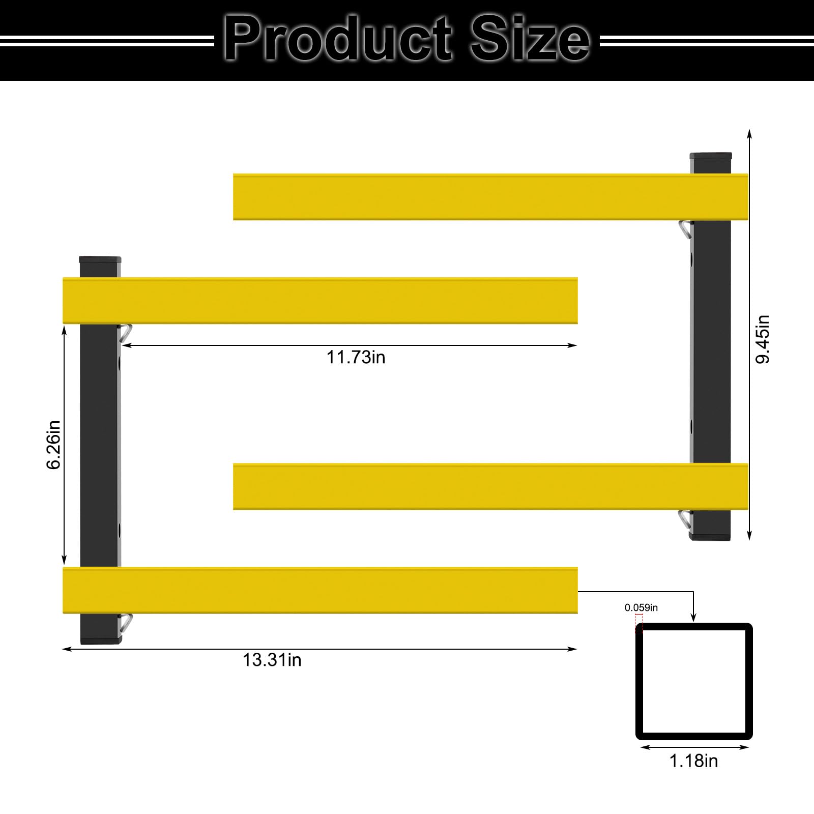 Lumber Storage Rack with 2-Level, Lumber Rack Wall Mount, Can Hold Up to 220 lbs Wood Storage Racks, Easy to install, for Indoor and Outdoor.