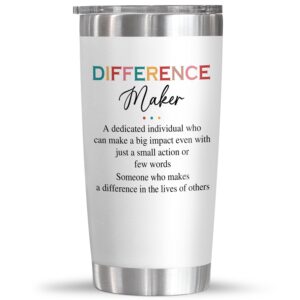 axiara difference maker gifts for women - christmas, birthday gifts for women, thank you gifts for boss, leader, employee appreciation gifts for coworkers, teachers - 20 oz stainless steel tumbler