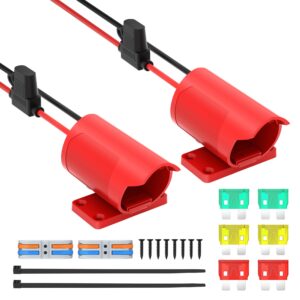 rvboatpat m12 battery adapter for milwaukee 12v adapter power wheels battery adapter 14 gauge wire with fuses and connectors for diy rc trucks toys robotics