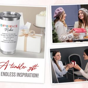 AXIARA Difference Maker Gifts For Women - Christmas, Birthday Gifts For Women, Thank You Gifts For Boss, Leader, Employee Appreciation Gifts For Coworkers, Teachers - 20 Oz Stainless Steel Tumbler