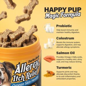 Dog Allеrgy Relief Chews, Immunе Support & Itсh Rеlief for Dogs, Skin and Coat Supplements with Omega 3 Fish Oil, ACV, Vitamin C, & Probiotics for Dogs, 90 Soft Chews, Chicken Flavor, Wrap