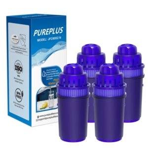 pureplus jfc900z pitcher water filter replacement for pur ppf900z, ppf951k, ppt700w, cr-1100c, ds-1800z, cr-6000c, ppt711w, ppt711, ppt710w, ppt111w, ppt111r pitchers and dispensers, 4pack