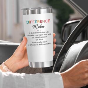 AXIARA Difference Maker Gifts For Women - Christmas, Birthday Gifts For Women, Thank You Gifts For Boss, Leader, Employee Appreciation Gifts For Coworkers, Teachers - 20 Oz Stainless Steel Tumbler