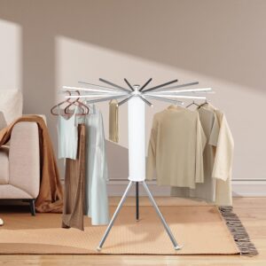 kujibgy tripod clothes drying rack portable & foldable garment drying rod space saving collapsible laundry hanging rack for laundry room balcony bedroom travel indoor outdoor