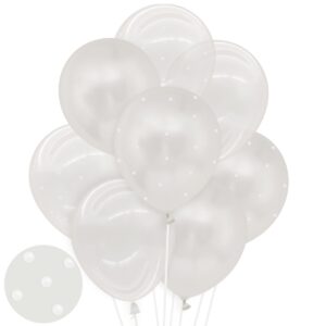 xo, fetti party decorations pearl latex balloons - 24 pk, 12" | bachelorette decorations, white and clear theme birthday party, bridal engagement decor, coquette cute supplies, preppy girl baby shower