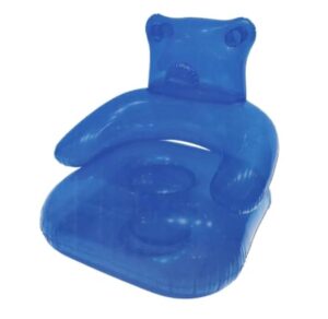 room2room inflatable gummy bear chair 28" transparent clear sofa seat double person blow up chair yard portable inflatable couch air couch patio blow up furniture camping outdoor beach room (blue)