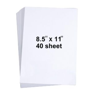 sumerx 40 pieces 8.5" x 11" white cardstock, heavyweight cardstock sheets blank invitation paper greeting cards printable, 74lb cover 200 gsm/white