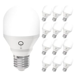 lifx white a19 wifi smart led light bulb, dimmable, no hub required, compatible with alexa and apple home kit, hey google, l3a19lw06e26us/12, 12 pack