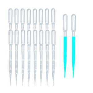 uncojoy 200pcs 3ml disposable pipette plastic transfer pipette dropper used for diy and scientific experiment essential oil blending disposable plastic pipette (200pcs)