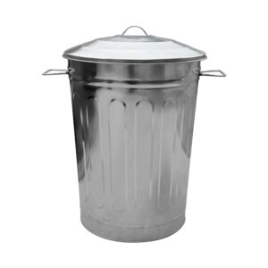 plexon 13-gallon galvanized steel round trash can with lid