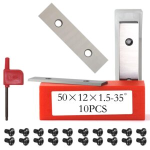 50mm 2" carbide scraper blades carbide inserts 2 edges rectangle, paint scraper blades for handheld scrapers spiral helical planer cutter heads flush router bits, 50x12x1.5mm 10pcs