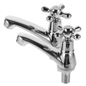 doitool 1 pair bathroom faucets,cold water faucet and hot water faucet kitchen basin sink faucets,cold hot water control water taps