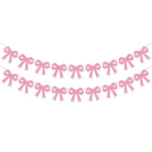 pink bow garland banner for coquette bachelorette party coquette birthday party bow party decorations