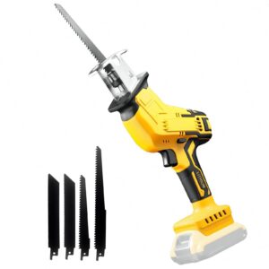 cordless reciprocating saw for dewalt 20v max battery, brushless motor variable speed 0-3500 spm, tool-free blade change, aoderti recipro sawzall with 4 saw blades for wood/metal cutting (tool only)