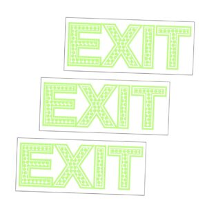 doitool 3pcs exit sign emblems stickers outdoor signs hotel restaurant exit decal warning sticker exit sticker indicator floor sticker glowing sticker office protector luminous