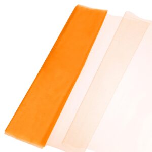 uxcell 19" by 10.9 yard tulle fabric backdrop curtains for diy tutu skirt shower decor wedding crafts birthday party supplies, orange