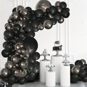 infloral birthday party black and dark grey balloon arch kit latex balloon garland kit for wedding engagements fathers day graduation baby shower anniversary party decoration