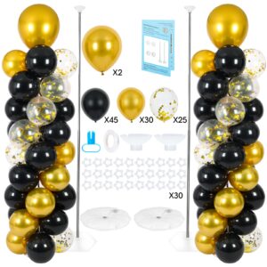 balloon column stand with 102 balloons, balloon column kit set of 2, metal balloon tower stand with base for floor, height adjustable from 1.57 to 7 ft, for party decorations