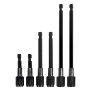 tegrodex 6pcs drill bit extension quick release screwdriver bit holder 2.36" 4" 6" 1/4 inch hex shank drill bit extender magnetic bit extension adapter set for power screwdriver drill impact driver