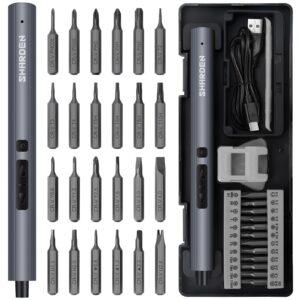 sharden mini electric screwdriver,29 in 1 small electric screwdriver kit with 24 magnetic bits,precision screwdriver cordless repair tool for phone camera laptop watch