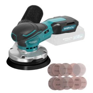 onemana orbital sander 5-inch palm sander 20v brushless cordless electric sander 7 variable speeds hand sanders for wooding and sanding with 10 sanding papers，dust collection bag，tool only