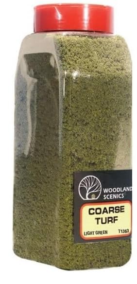 Make Your Day Bundle, Woodland Scenics Coarse Turf Shakers - Light Green and Medium Green with Scenic Cement, Scenic Sprayer, and MYD Paintbrushes