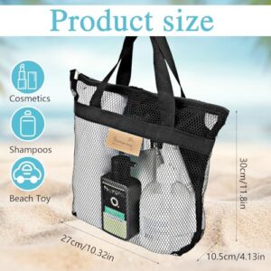 COMNICO Mesh Shower Caddy, Portable Tote Bag Black Quick Dry Hanging Shower Tote Bath Organizer for College Dorm Room Bathroom Gym Travel Swimming