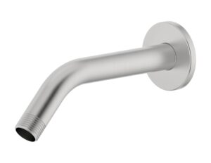 derengge shower arm with flange,6.5inch brushed nickel wall mount replacement arm, angle shower head arm for fixed shower head,rp-1121-bn