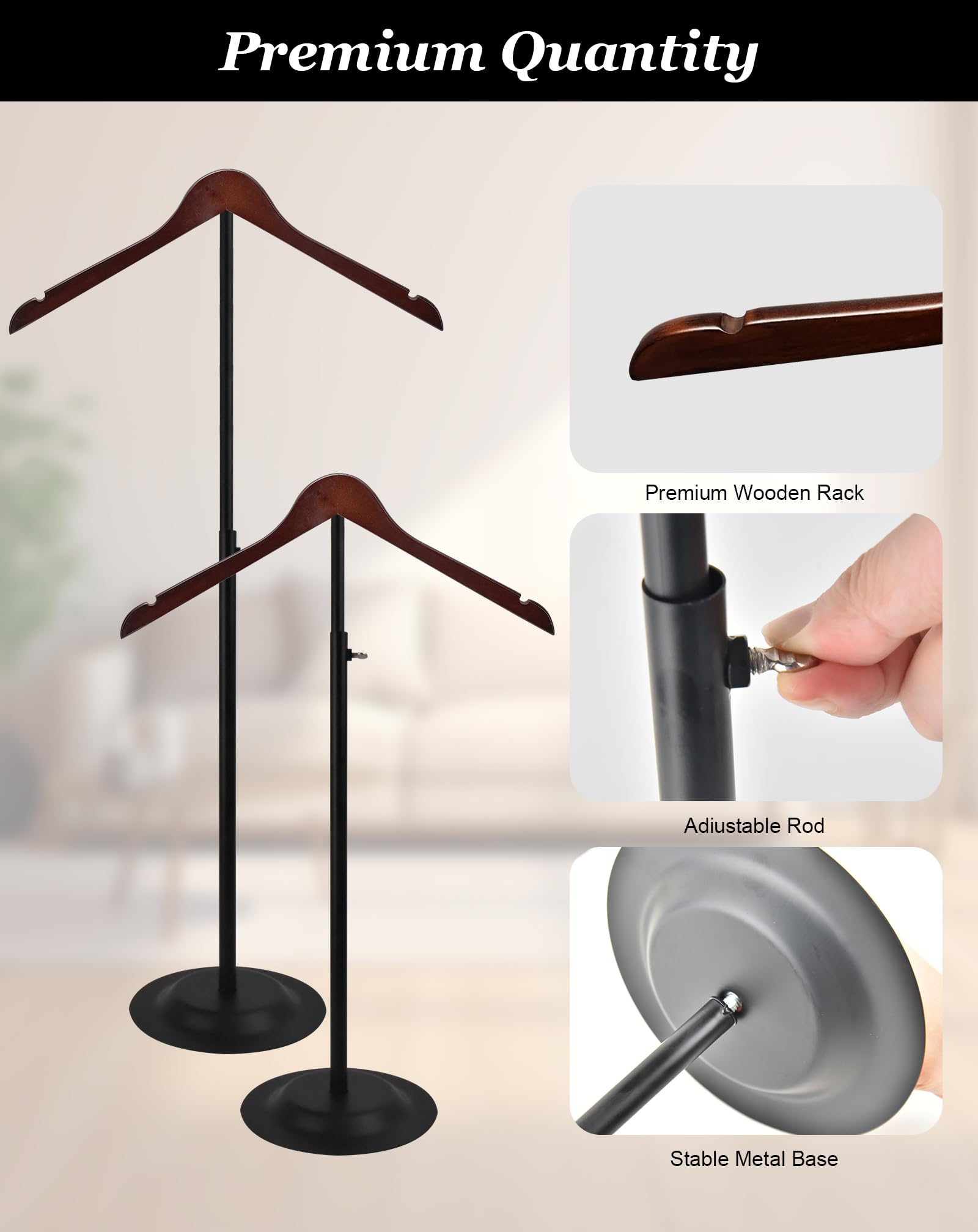 Adjustable T-Shirt Display Stand, 2 Pcs Stylish & Sturdy Clothing Rack for Retail Vendor Portable Metal Hanger, Perfect for Shirts, Jackets, Dresses, Ideal for Trade Shows & Retail Stores