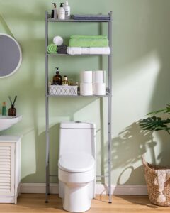 ohuacason over the toilet storage shelf: over the toilet storage shelf for small bathroom - metal light grey