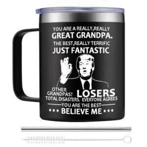 ouraqto grandpa funny mug 14oz great grandpa gifts-grandpa mug fathers day christmas birthday presents-world's best grandpa