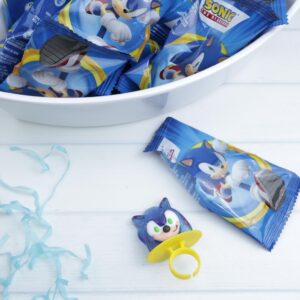 Imaginings 3 Sonic the Hedgehog Individually Wrapped Lollipop Rings, Knuckles and Tails Decorated Candy, Birthday Party Favors, 18 Count