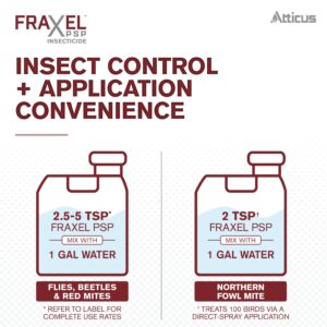 Fraxel PSP Insecticide (8 FL OZ) by Atticus (Compare to Elector PSP) Control Mites, Lice, Flies, Beetles in and Around Livestock Premises - Chicken, Horse, Sheep, Dairy Cow, Beef Cattle, Pig