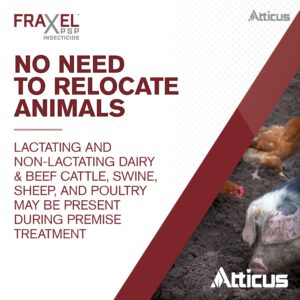 Fraxel PSP Insecticide (8 FL OZ) by Atticus (Compare to Elector PSP) Control Mites, Lice, Flies, Beetles in and Around Livestock Premises - Chicken, Horse, Sheep, Dairy Cow, Beef Cattle, Pig